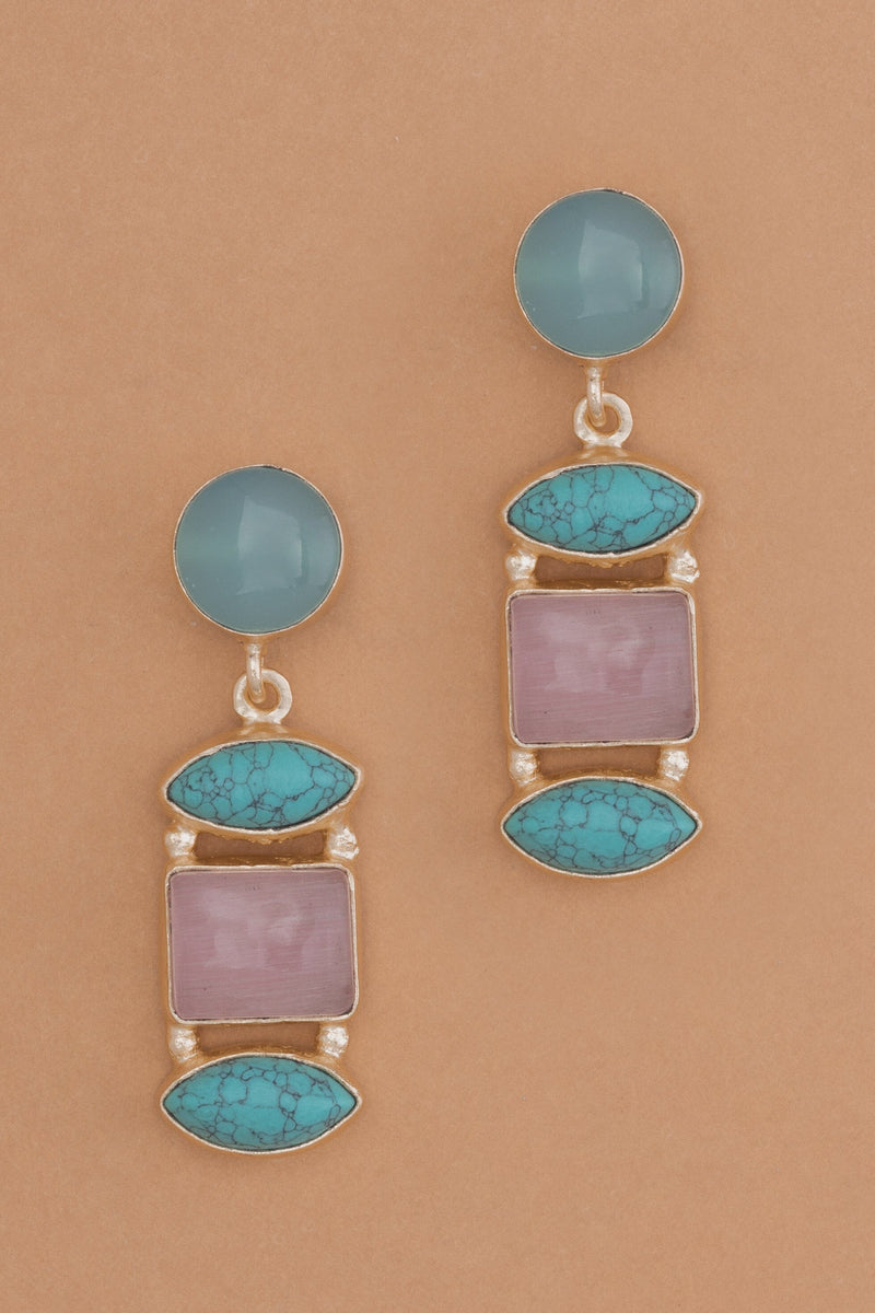 Turquoise Fuschia Mix Drop Earrings – Nakamol
