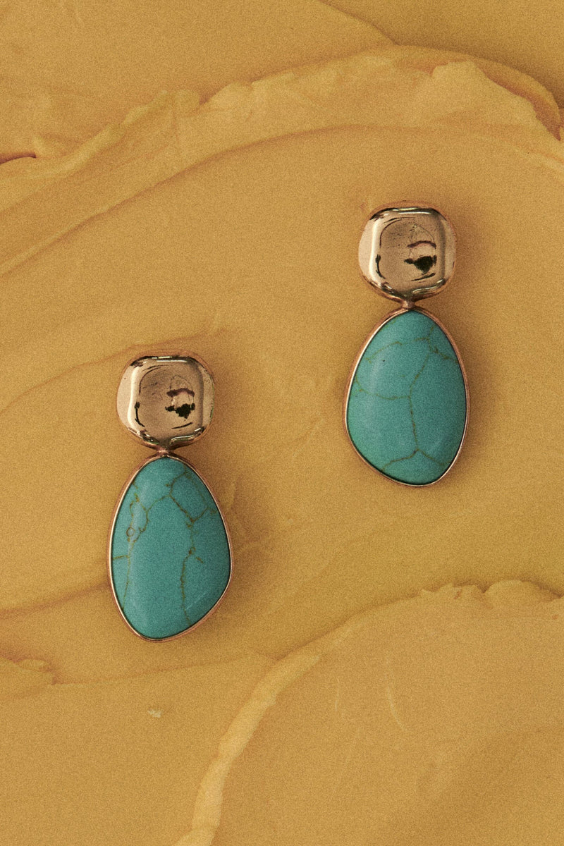 Turquoise Gold Drop Earrings – Nakamol