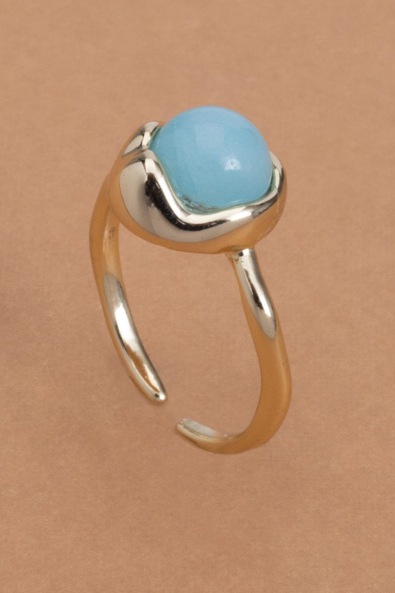 Light Blue Gold Ring – Nakamol