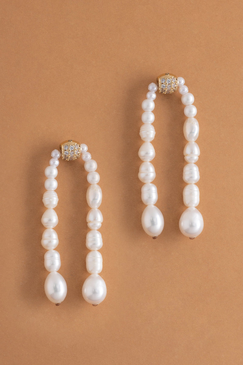 Double Pearl Strand Earrings – Nakamol